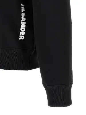 JIL SANDER Cotton Hoodie With Contrast Drawstring