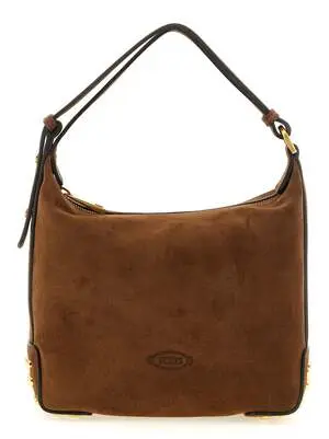TOD'S Gommini" Mini Suede Shoulder Bag - Brown