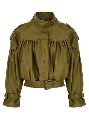 Chloé Smock Leather Jacket - Green