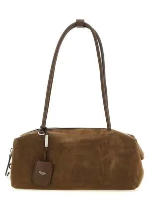 Max Mara Suede Leather Boston Top Case Shoulder Bag - Brown