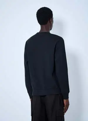 Stone Island Crewneck Sweatshirt With Logo Patch - Black