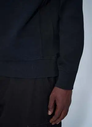 Stone Island Crewneck Sweatshirt With Logo Patch - Black