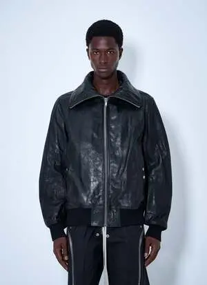 Rick Owens Dracuflight Hammered Leather Jacket - Black