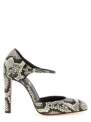 CHRISTIAN LOUBOUTIN Christian Louboutin Elaphe Leather Pumps Gray