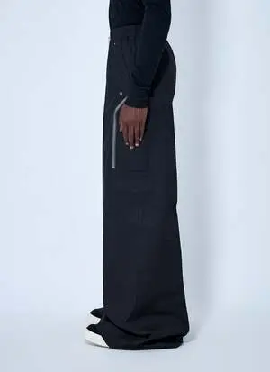 Rick Owens Wide-leg Cotton Blend Trousers - Black