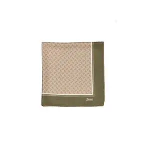 Herno Silk Foulard With All-over Monogram - Cream