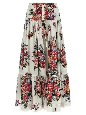 Dolce & Gabbana Mazzo Di Fiori' Skirt - White