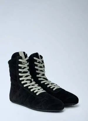 Rick Owens Quilted Suede High-top Sneakers