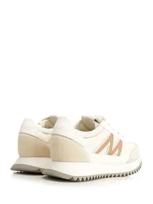 Moncler Lace Up Sneakers With Nylon, Suede, And Nubuck Upper - Cream