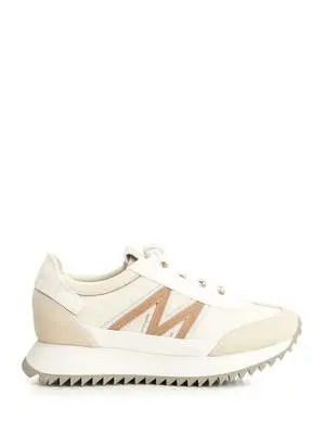Moncler MONCLER Lace Up Sneakers With Nylon, Suede, And Nubuck Upper Cream
