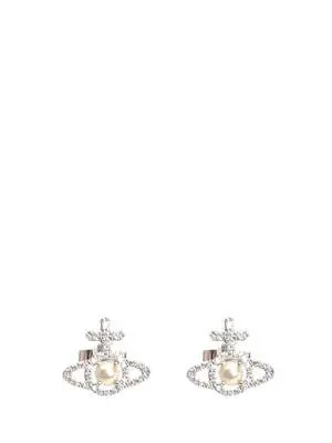 VIVIENNE WESTWOOD Olympia Pearl Stud Earrings - Silver