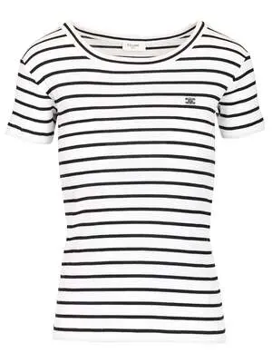 Celine Striped Silk And Cotton Blend T-shirt - Multicolor