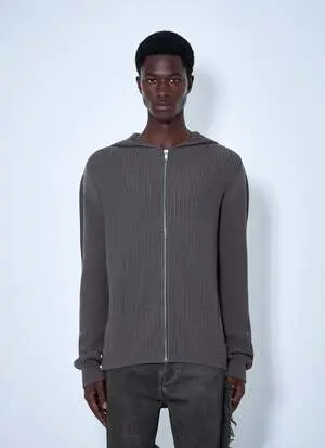 Rick Owens Wool Zipped Hoodie - Gray