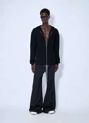 Rick Owens Ribbed Knit Zip Hoodie