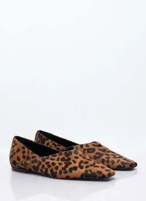 TOTEME The Everyday Flat Leopard Print Poney-hair Shoes