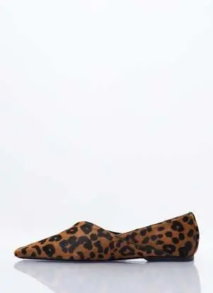 TOTEME The Everyday Flat Leopard Print Poney-hair Shoes