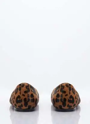 TOTEME The Everyday Flat Leopard Print Poney-hair Shoes