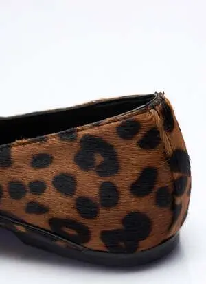 TOTEME The Everyday Flat Leopard Print Poney-hair Shoes