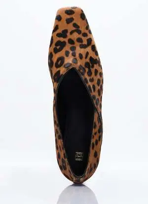 TOTEME The Everyday Flat Leopard Print Poney-hair Shoes