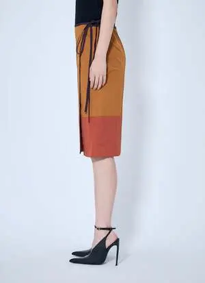 Saint Laurent Wrap-tie Midi Skirt - Orange