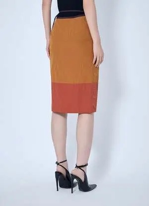 Saint Laurent Wrap-tie Midi Skirt - Orange