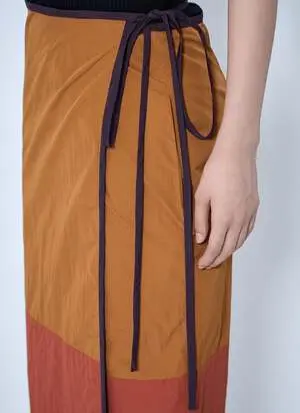 Saint Laurent Wrap-tie Midi Skirt - Orange