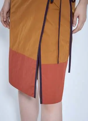 Saint Laurent Wrap-tie Midi Skirt - Orange
