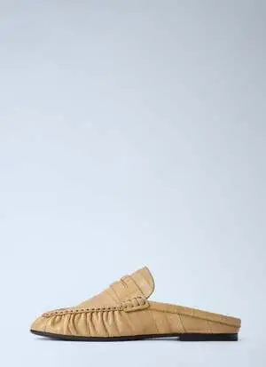 Saint Laurent Le Loafers Mules - Cream