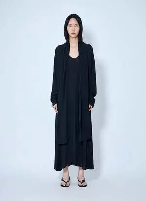 TOTEME Layered Maxi Dress With Draped Overlay - Black