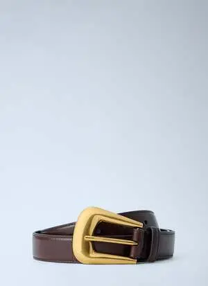 Saint Laurent Folk Buckle Belt - Brown