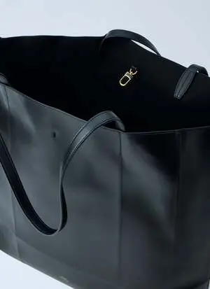 TOTEME Large Leather Tote Bag - Black
