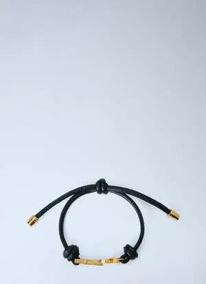 Saint Laurent Cassandre Cord Bracelet - Black