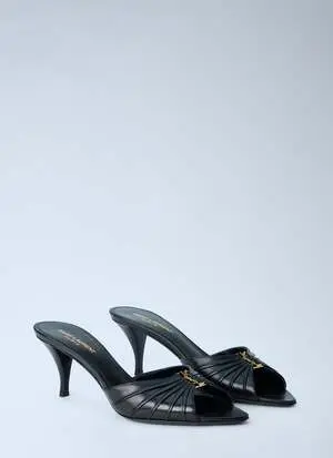 Saint Laurent Babylone" Heeled Mules - Black