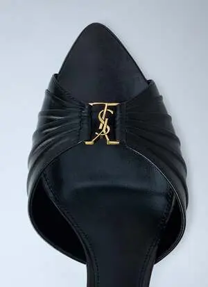 Saint Laurent Babylone" Heeled Mules - Black