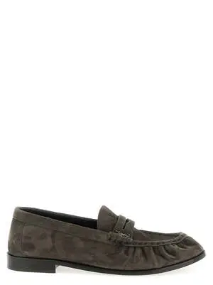 Saint Laurent Le Loafer' Suede Moc Toe Loafers - Brown