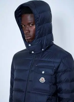 Moncler Verith Hooded Short Down Jacket - Blue