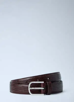 TOTEME Slim Lizard-embossed Belt - Brown
