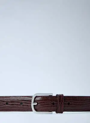 TOTEME Slim Lizard-embossed Belt