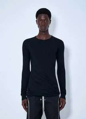 Rick Owens Long Sleeve Crewneck Top - Black