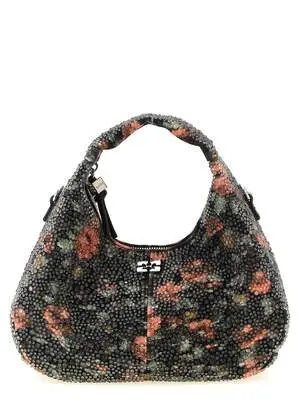 GANNI Mini Hobo Flowers Beaded Handbag