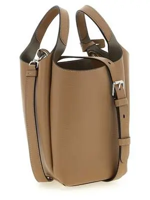 TOD'S T Timeless Mini Bucket Bag In Calf Leather - Brown