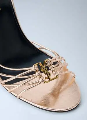 Saint Laurent Metallic Leather Stiletto Sandals