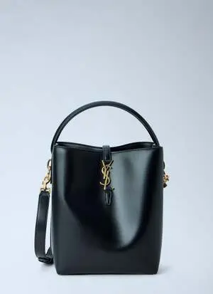 Saint Laurent Le 37 Leather Bucket Bag - Black