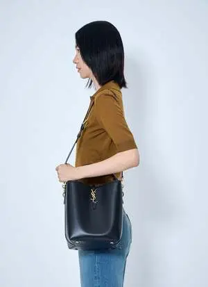 Saint Laurent Le 37 Leather Bucket Bag - Black