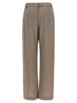 Brunello Cucinelli Light Virgin Wool Pleated Wide-leg Trousers