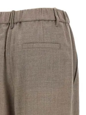 Brunello Cucinelli Light Virgin Wool Pleated Wide-leg Trousers
