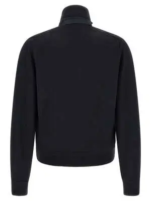 TOM FORD Two-material Suede And Wool Cardigan - Blue