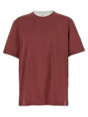 Brunello Cucinelli Double Layer T-shirt - Red