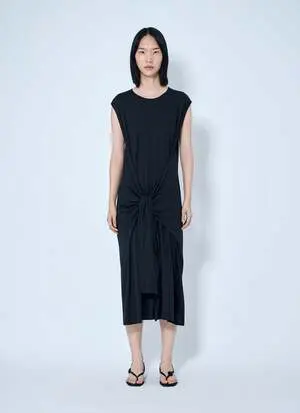 TOTEME Sleeveless Jersey Dress With Knot Detail - Black