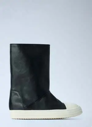 Rick Owens High Leather Boots - Black